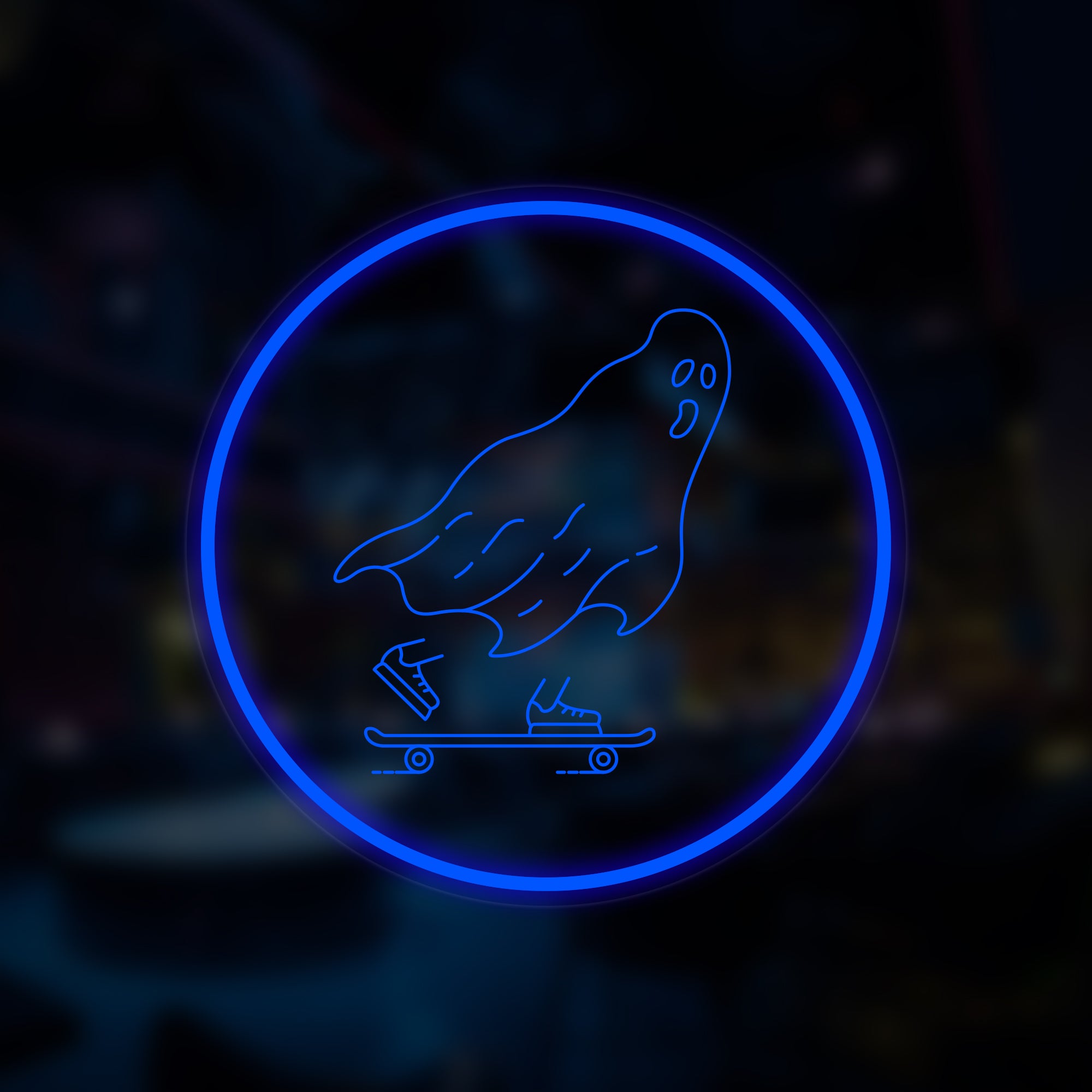 Skater Ghost Skating Mini Neon Sign - HAPPYNEON