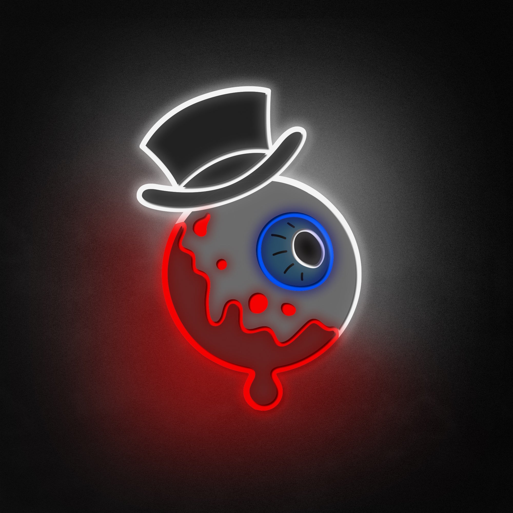 Top Hat Eyeball Neon Like Sign, Eyeball Neon Sign, Eyeball LED Light ...