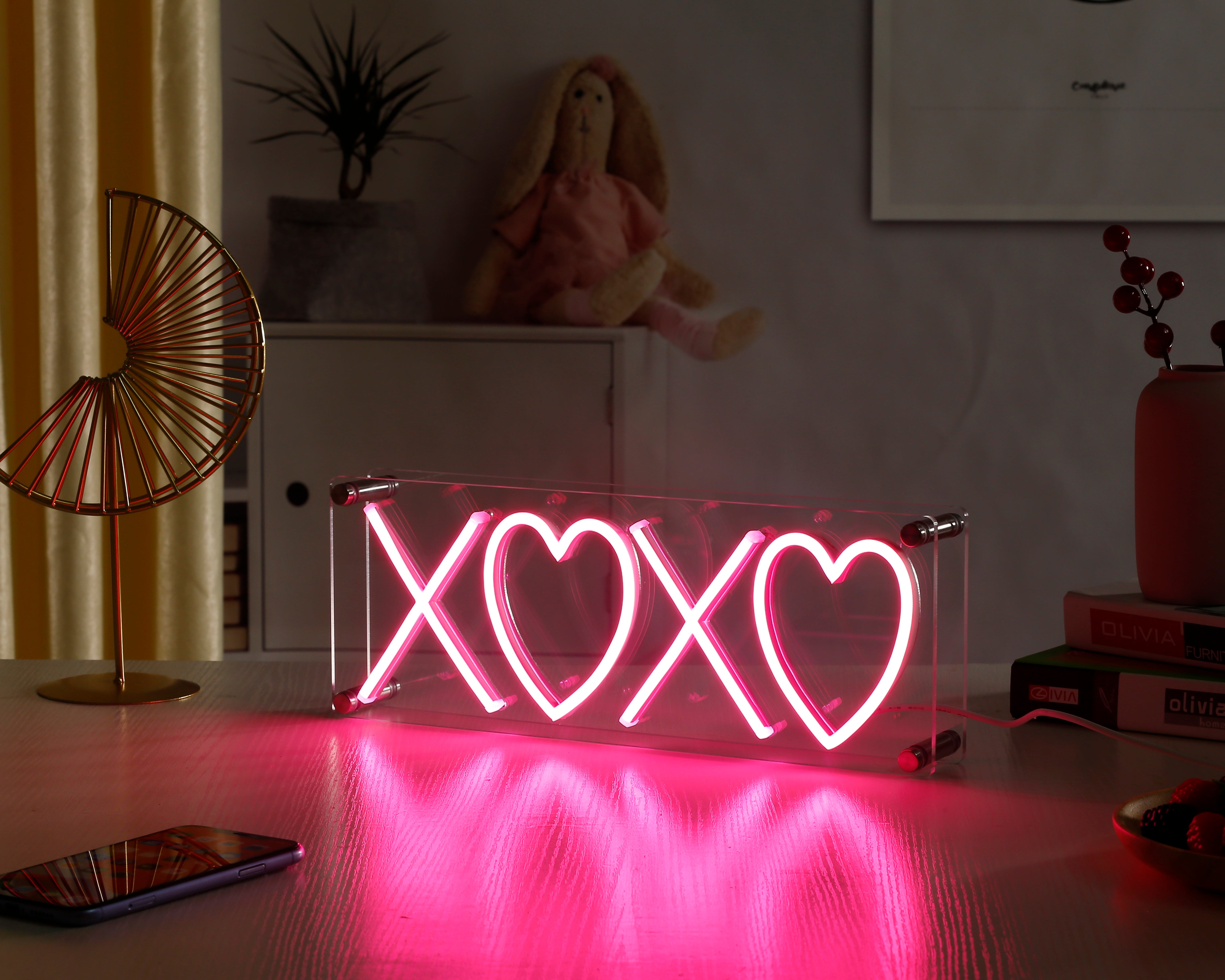 XOXO Desk LED Neon Sign - HAPPYNEON